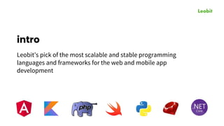 Top Programming Languages & Frameworks For App Development | PPT