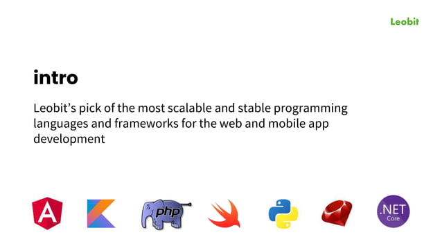 Top Programming Languages & Frameworks For App Development | PPT