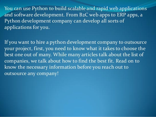 Top Python development Companies to outsource | PPT