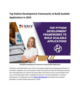 Guide to Python Frameworks for Scalability in 2025 | PDF
