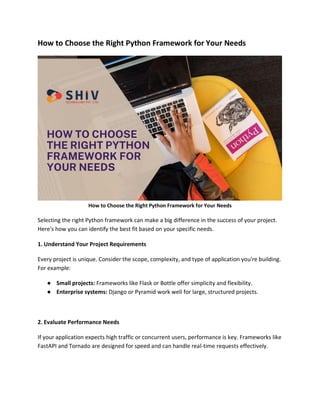 Guide to Python Frameworks for Scalability in 2025 | PDF