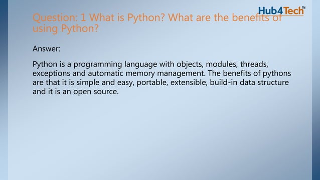 Top python interview question and answer | PPTX