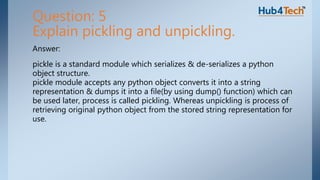 Top python interview question and answer | PPTX