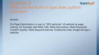 Top python interview question and answer | PPTX