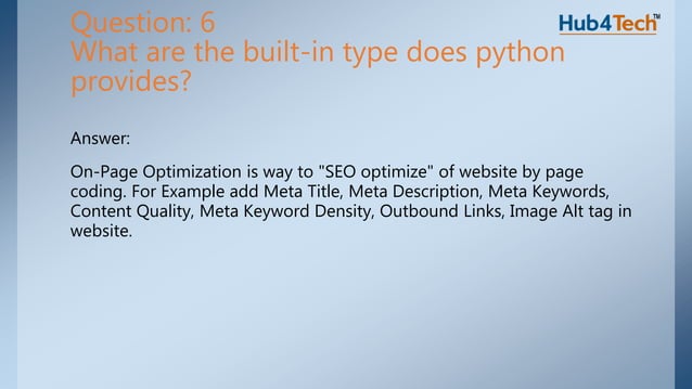 Top python interview question and answer | PPTX