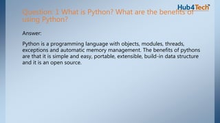 Top python interview question and answer | PPT
