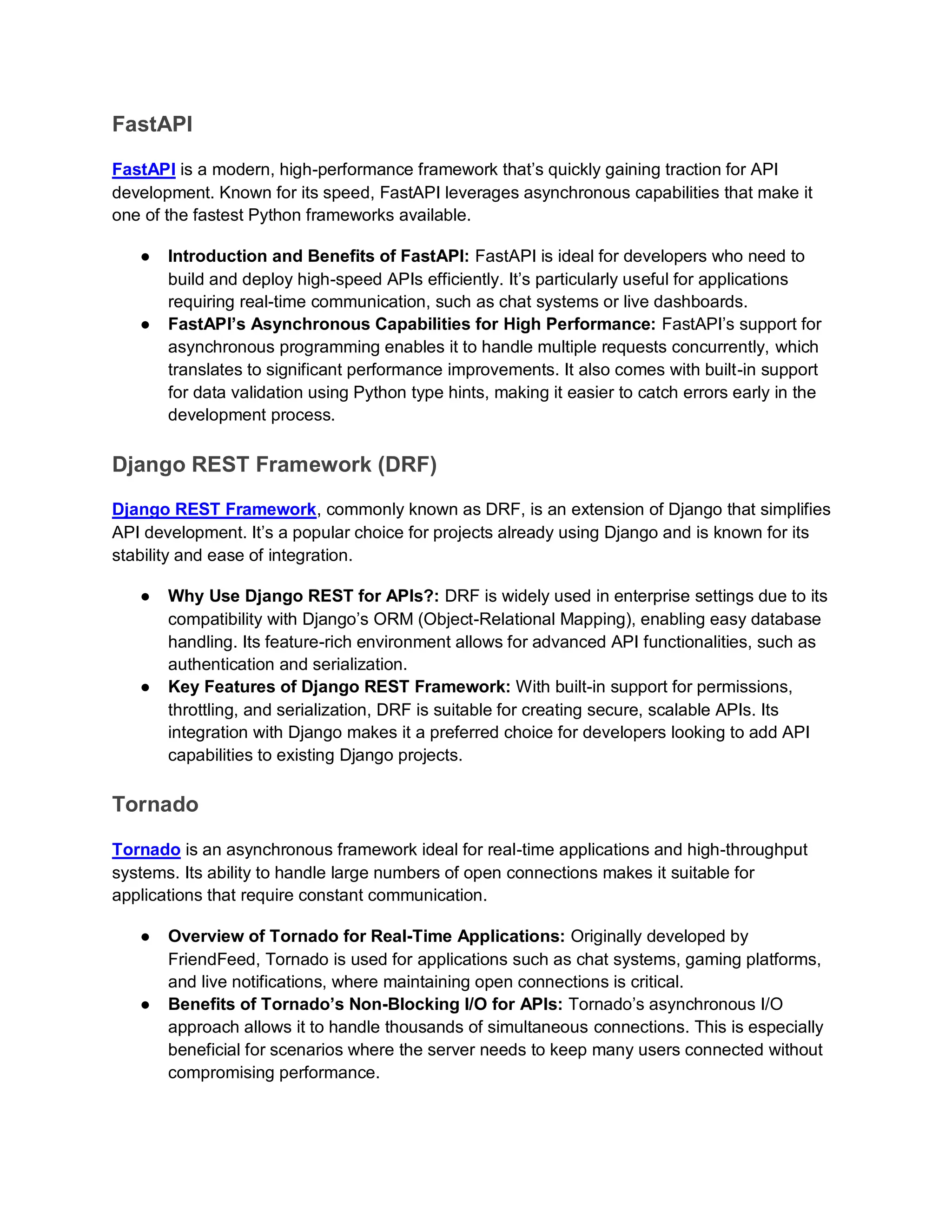 Selecting the Right Python Library for Fast API Solutions | PDF