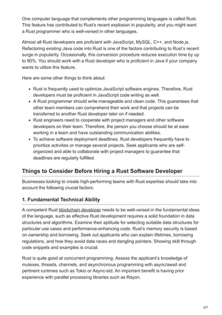What to Look for When Hiring a Rust Software Developer in 2025? | PDF