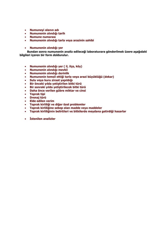 Toprak Numunesi Alma Kurallari | PDF