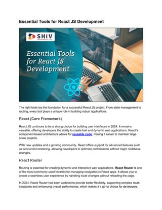 Essential React JS Tech Stack for 2024: A Comprehensive Guide | PDF