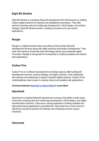 Top ReactJS Web Development Company USA in 2024 | PDF