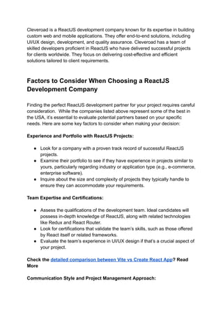 Top ReactJS Web Development Company USA in 2024 | PDF