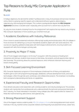 Top Reasons to Study MSc Computer Application in Pune.pdf