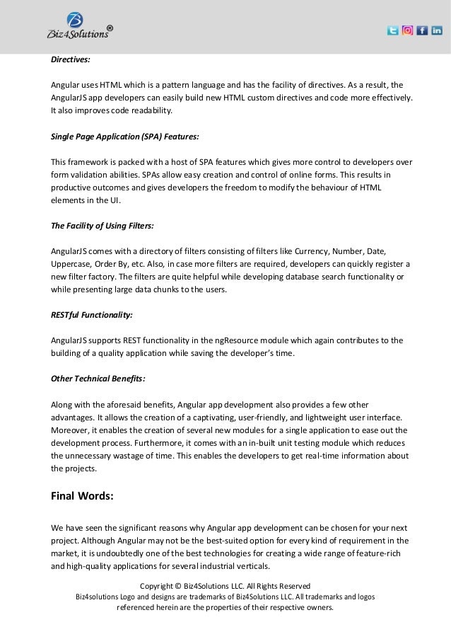 Top Reasons To Use The Angular Framework For Developing Applications Pdf 