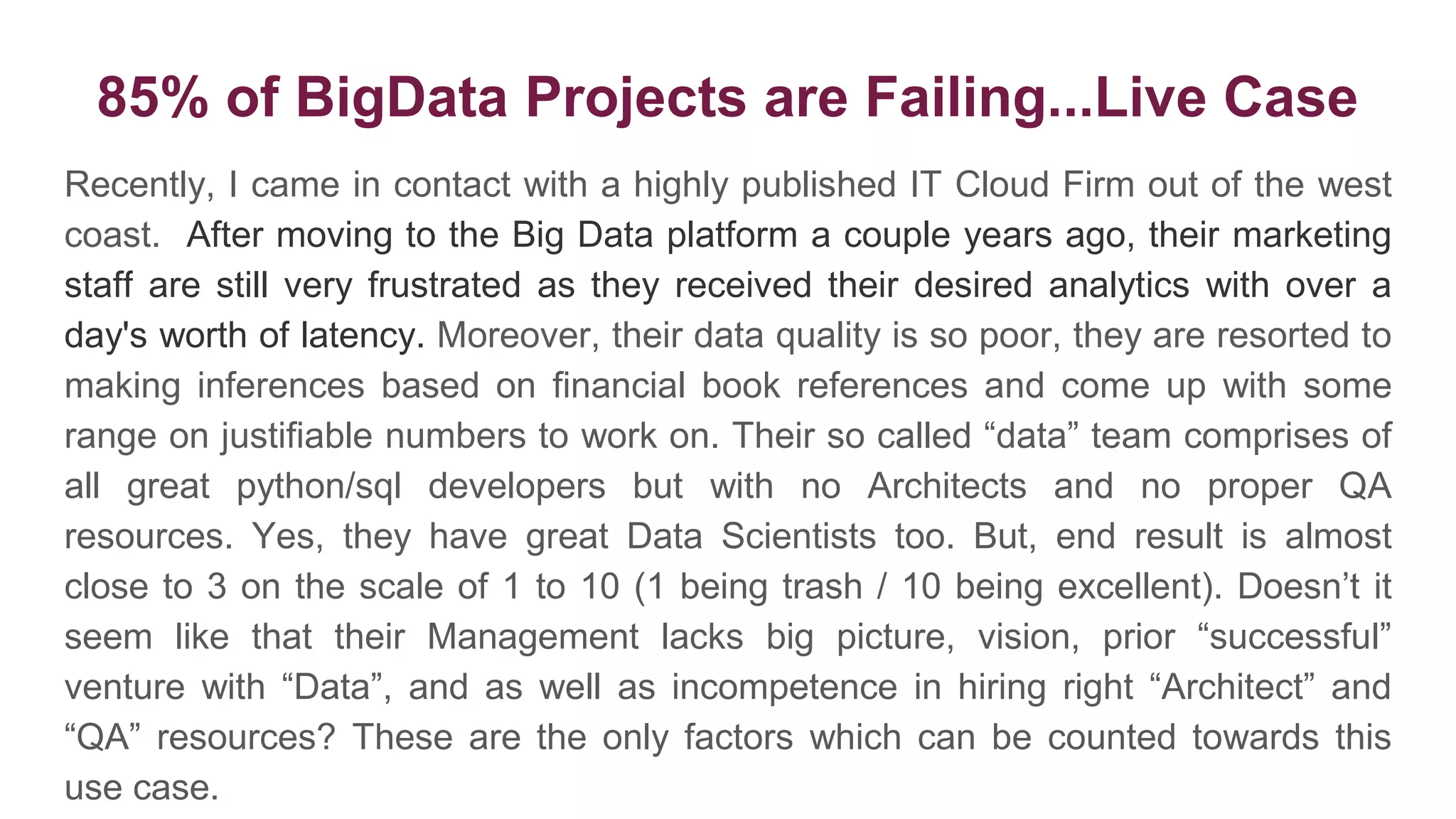 Top reasons why big data projects are still a failure | PPTX