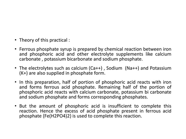To prepare and submit compouns ferrous phosphate syrup WPS Office.pptx ...
