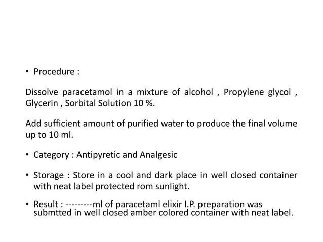 To prepare and submit Paracetamol elixir IP WPS Office.pptx