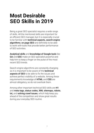Top required skills for seo specialists | PDF
