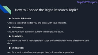 Top Research Topics For Students In 2025 | PPTX
