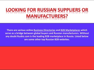 Top Russian B2B Marketplaces | PPTX