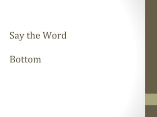Tops and bottoms powerpoint | PPT