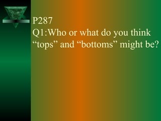 Tops and bottoms reading comprehension | PPT