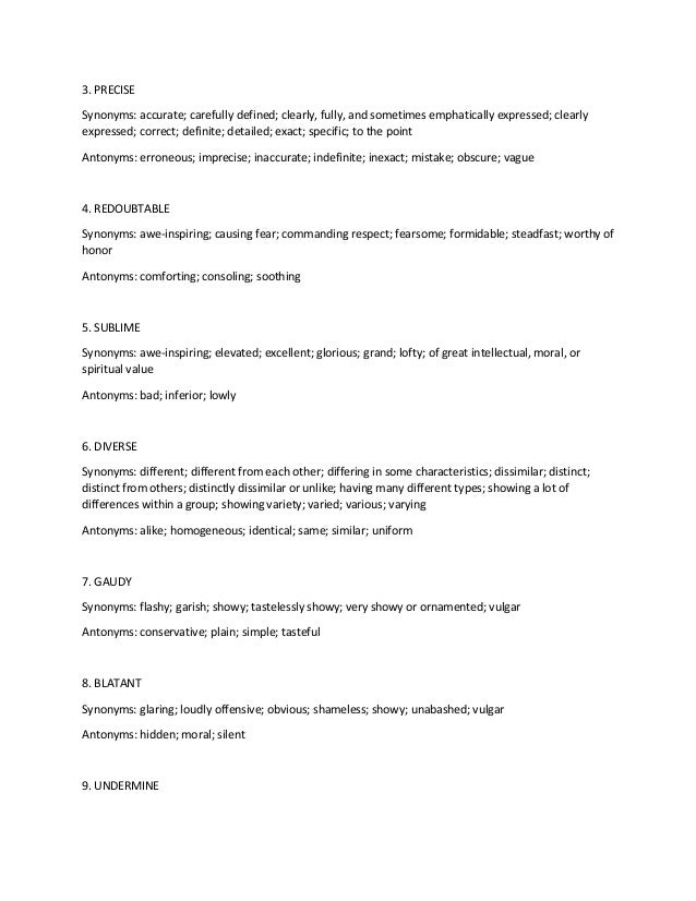 Top Sat Vocabulary Words | PDF