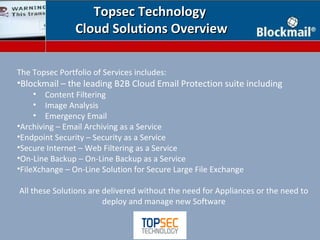 Topsec technology portfolio | PPT | Email | Internet