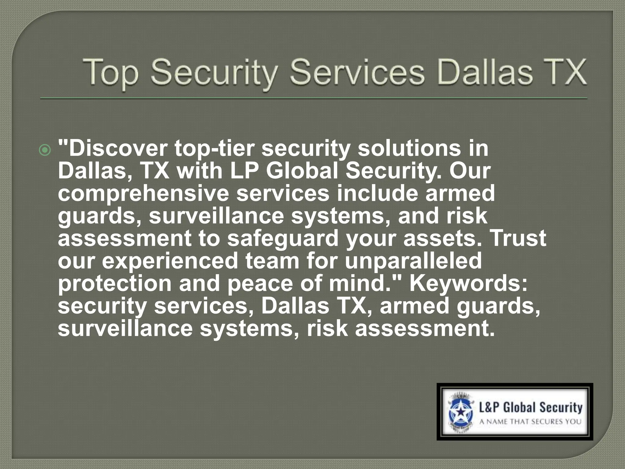Top Security Services Dallas TX ppt.pptx | Business | Business and Finance