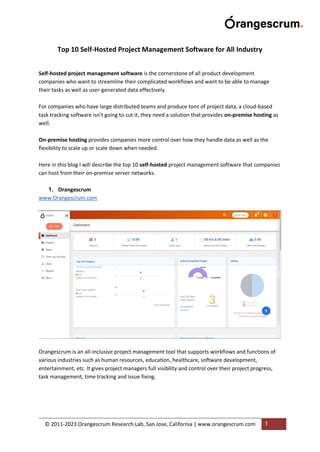Top Self-Hosted Project Mangement Software.pdf | Computer Software and Applications | Computing