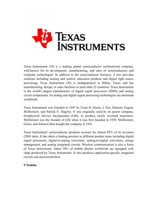 Top semiconductor companies introduction | PDF