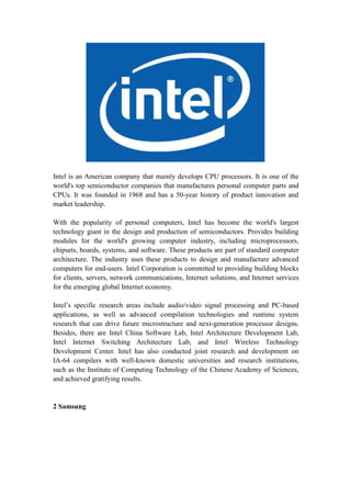 Top semiconductor companies introduction | PDF