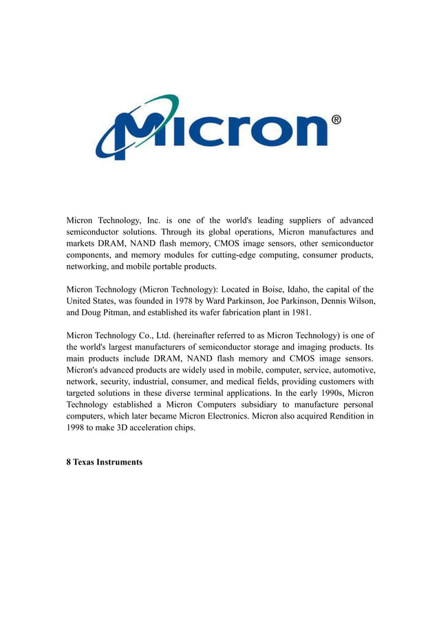 Top semiconductor companies introduction | PDF