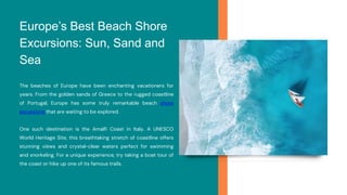 Top Shore Excursions in Europe: Unforgettable Experiences | PPT