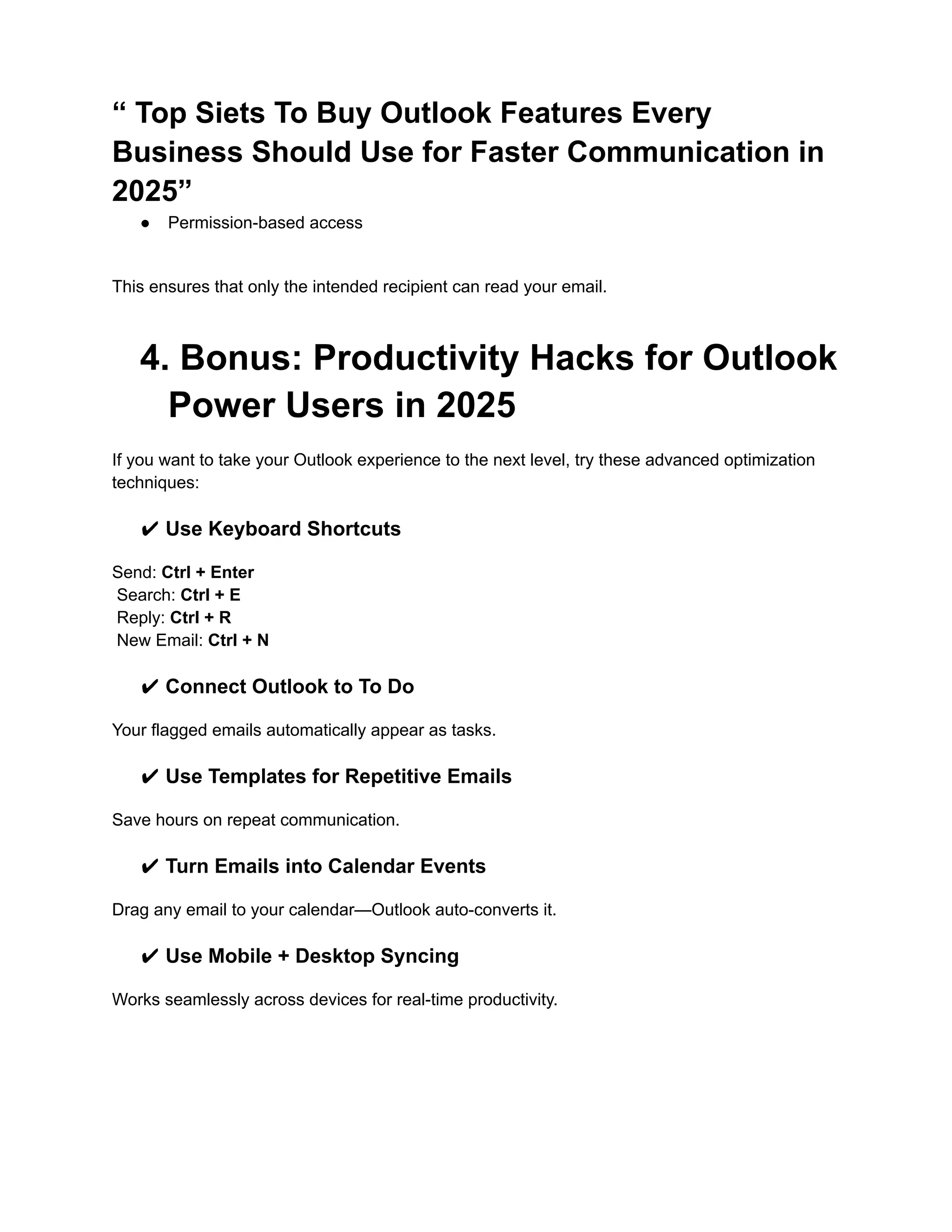 Top Siets To Buy Outlook Features Every Business Should Use for Faster Communication in 2025 ...