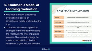 Top Six Learning Evaluation Models - By PrepAI | PDF