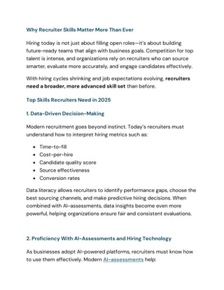 Top Skills Recruiters Need in 2025 How AI-Assessments Are Transforming ...