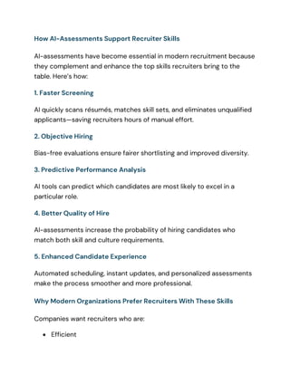 Top Skills Recruiters Need in 2025 How AI-Assessments Are Transforming ...
