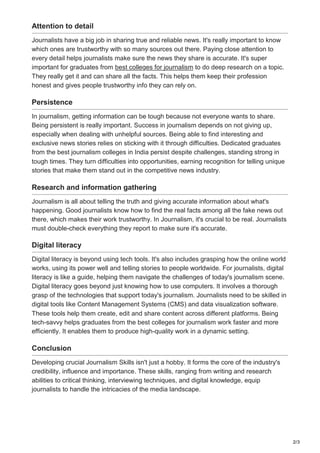 Top Skills that you develop in a journalism course! | DOCX