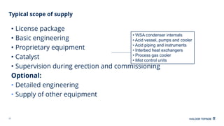Topsoe wsa technology for small compact sulfuric acid production units ...