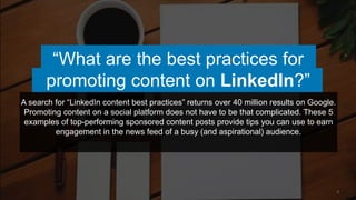Creating LinkedIn Sponsored Content That Earns Engagement | PPT