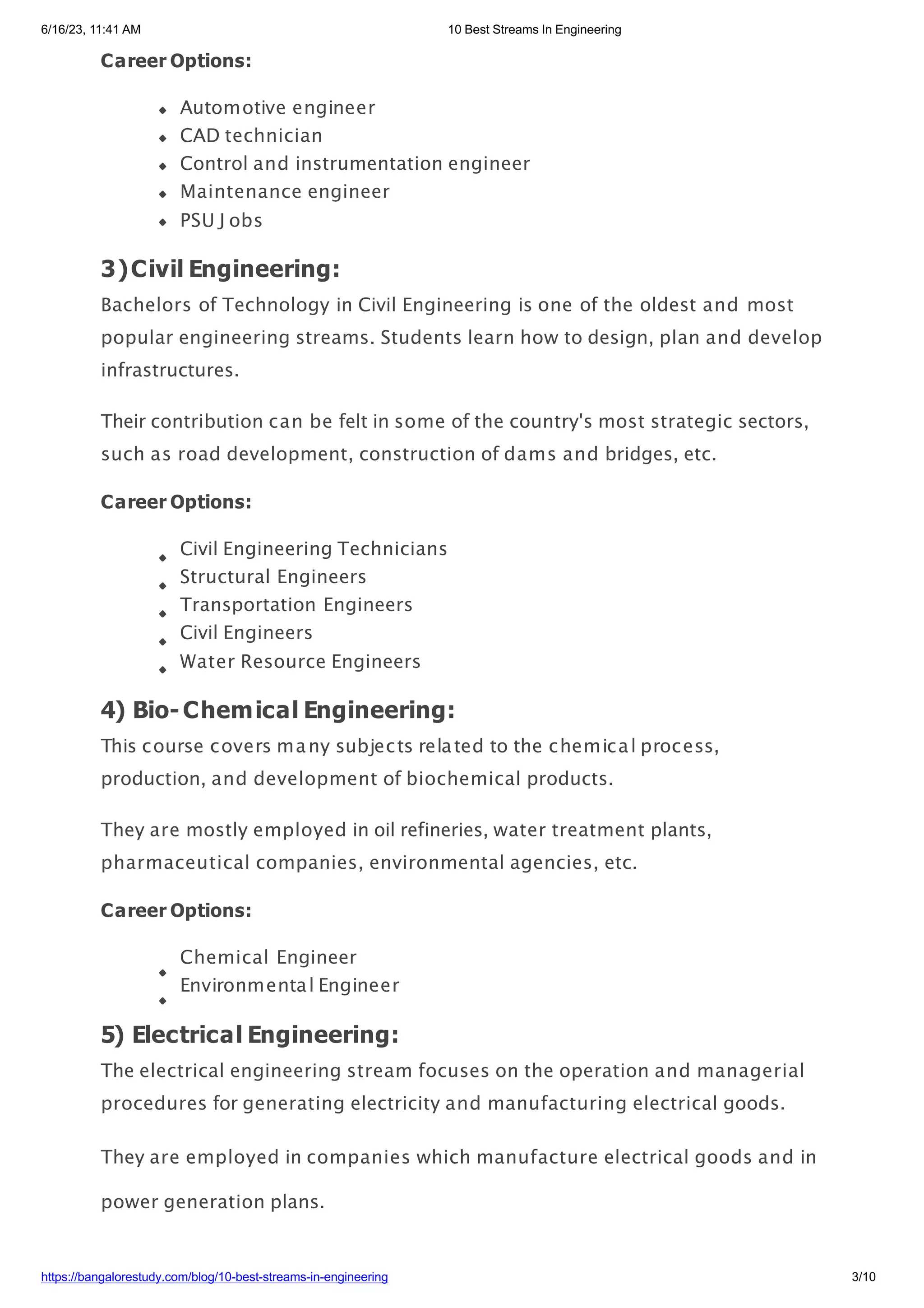 Different Types of Streams In Engineering | PDF