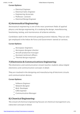 Different Types of Streams In Engineering | PDF