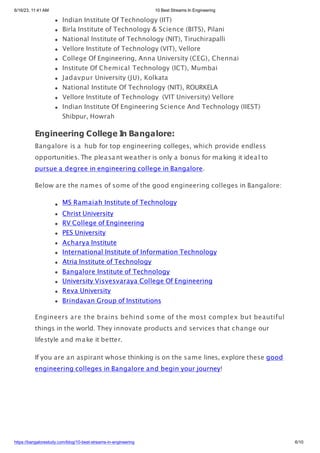 Different Types of Streams In Engineering | PDF