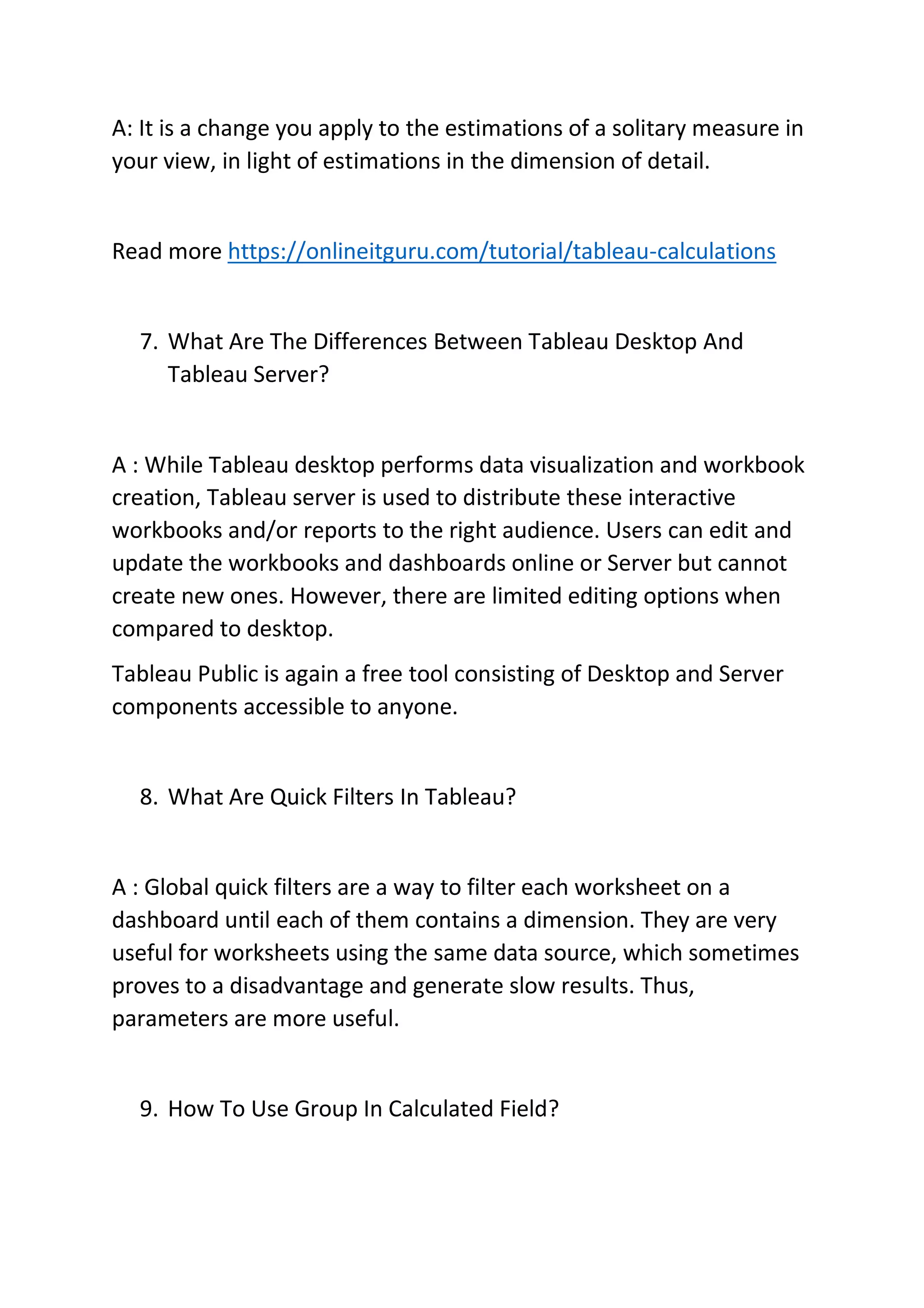 Top tableau questions and answers in 2019 | PDF