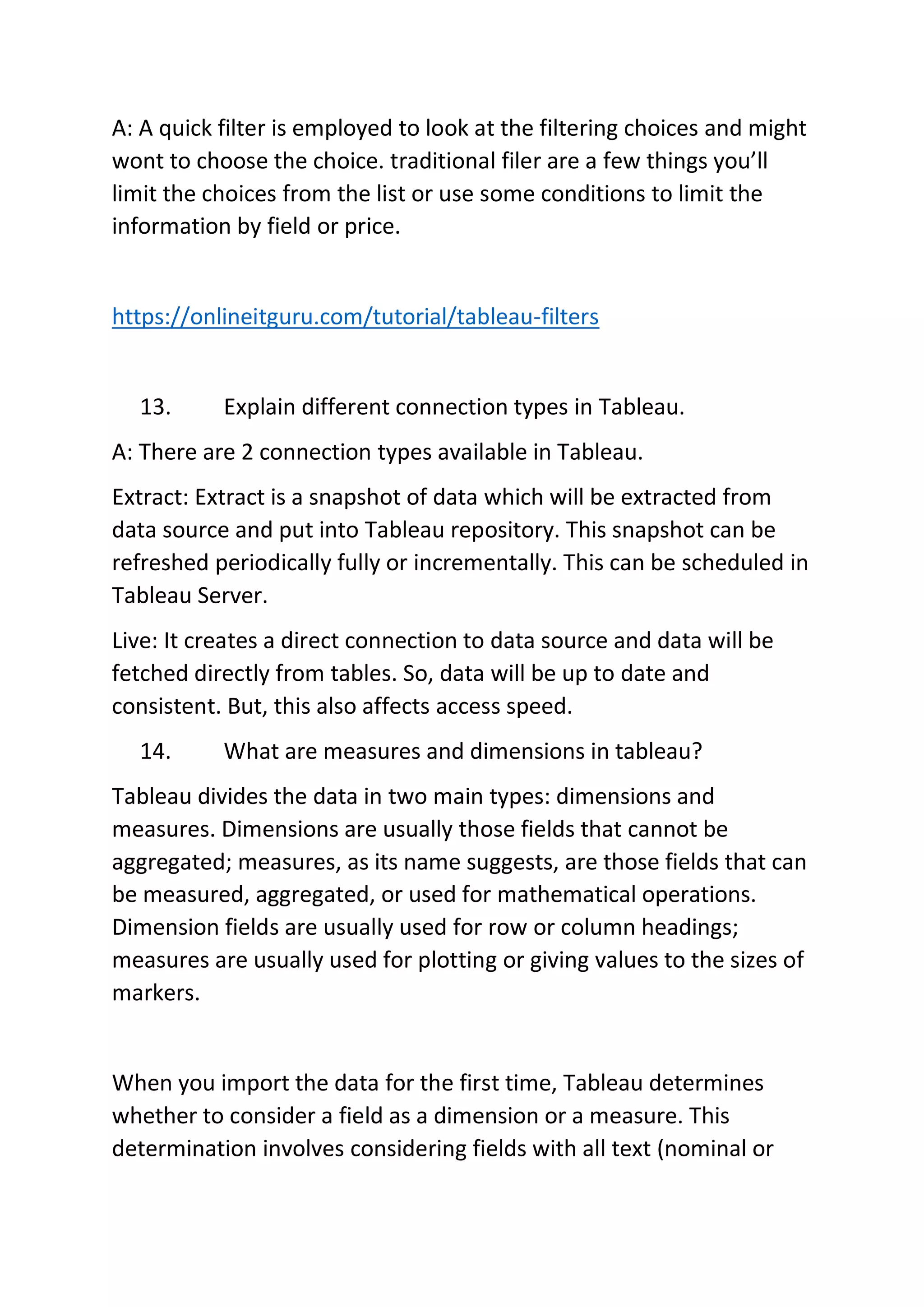 Top tableau questions and answers in 2019 | PDF