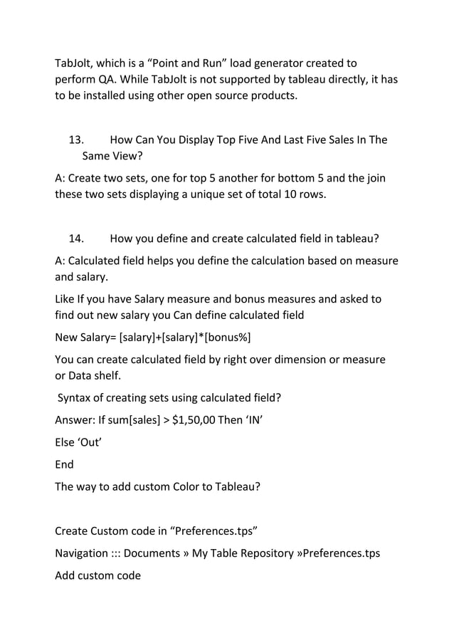 Top tableau questions and answers in 2019 | PDF