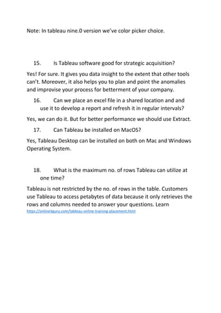 Top tableau questions and answers in 2019 | PDF