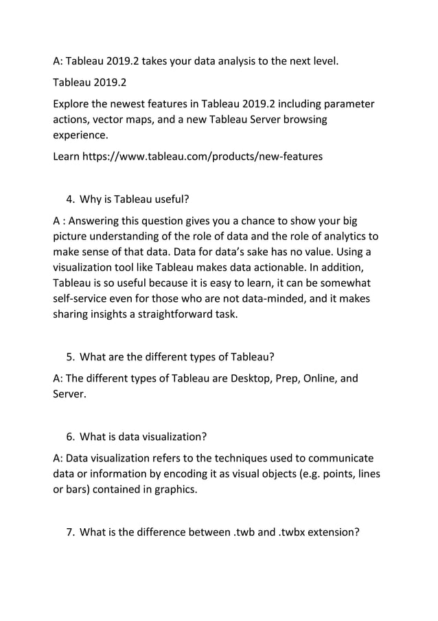 Top tableau questions and answers in 2019 | PDF