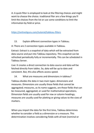 Top tableau questions and answers in 2019 | PDF